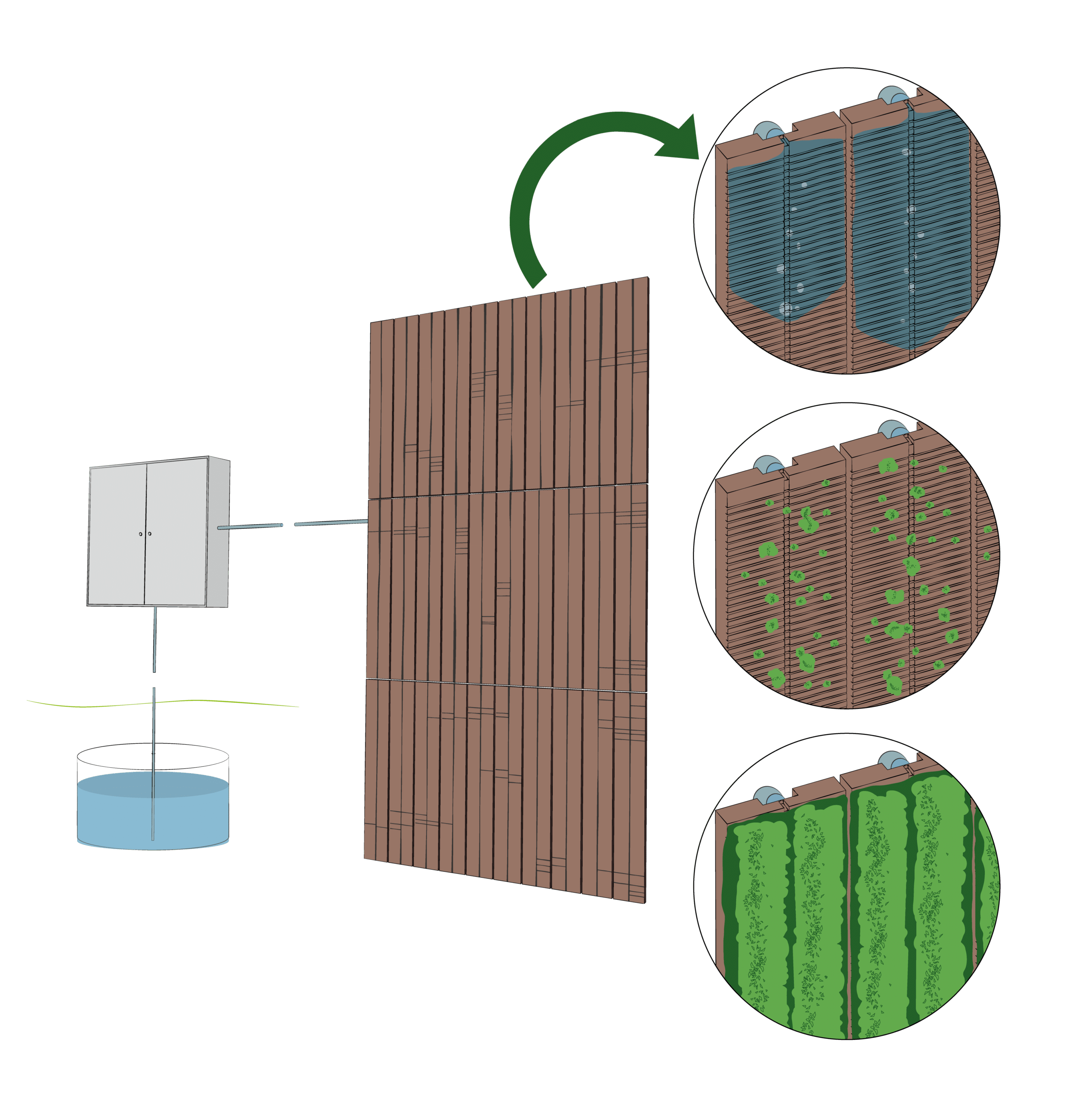 Selbstbegrünende Moosfassade BryoSYSTEM - BAU-Index